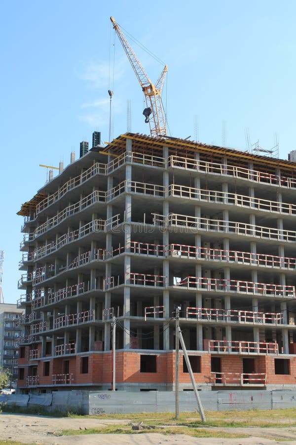 Construction of Residential Buildings, Stock Image - Image of ...