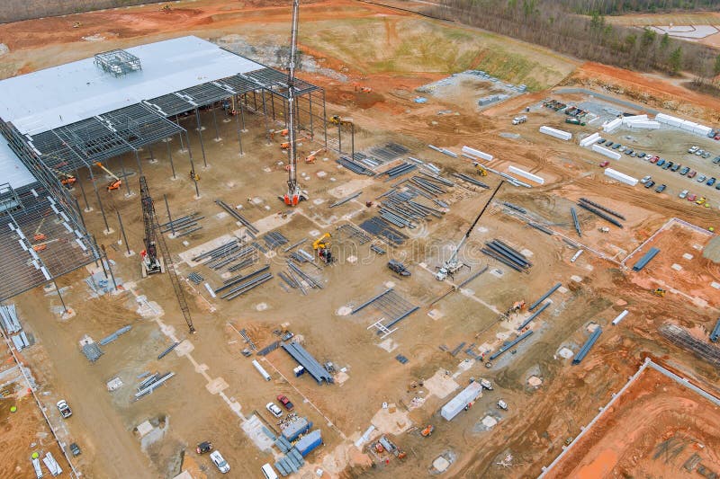 Construction Complex Interior Buildings Undergo Ceiling Works As Part ...