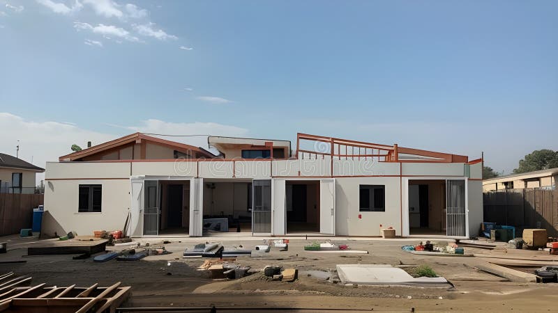 Construction Residential House with Prefabrication System Stock ...