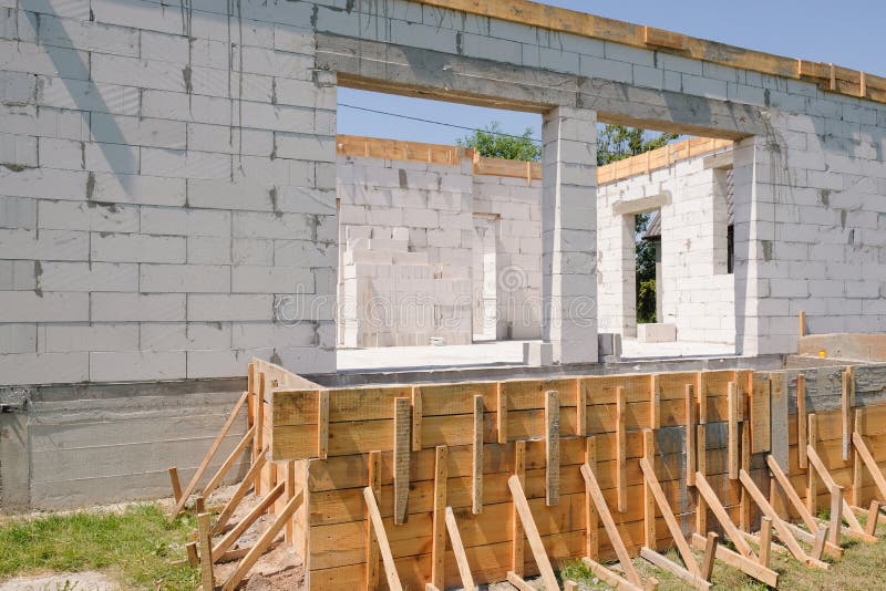 Construction of a Residential New Building Under Construction at a ...