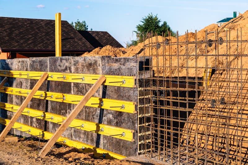 The Construction of a Retaining Wall or Counterfort, Formwork ...