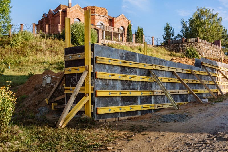 The Construction of a Retaining Wall or Counterfort, Formwork ...