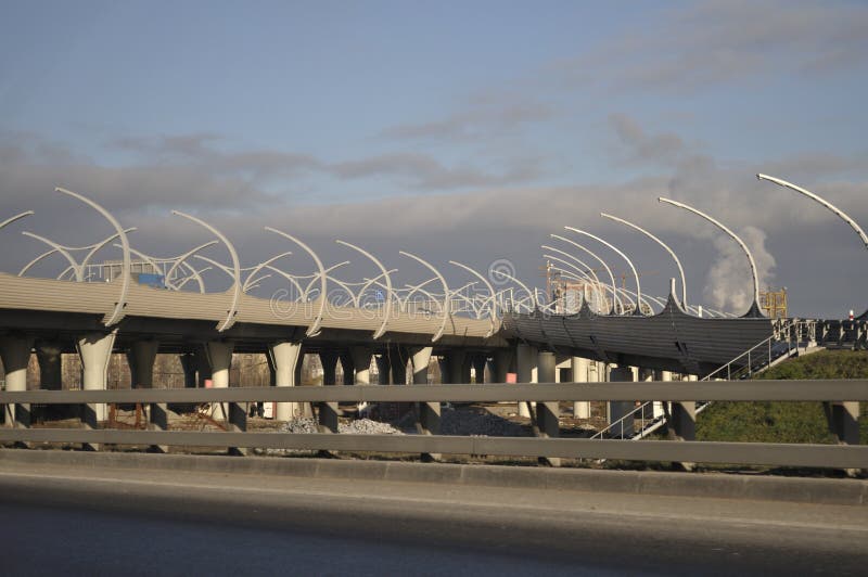 Construction of RING Road Interchange in Saint Petersburg Stock Image ...