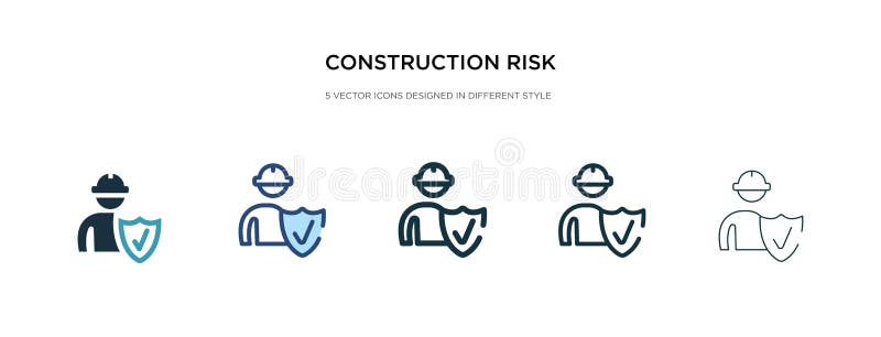 Construction Risk Icon in Different Style Vector Illustration. Two ...