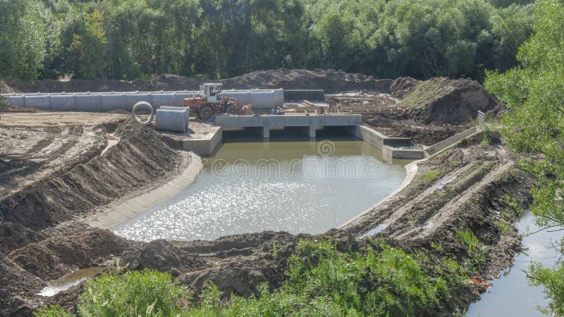 Construction of the River Drains. Construction Drains To Prevent ...