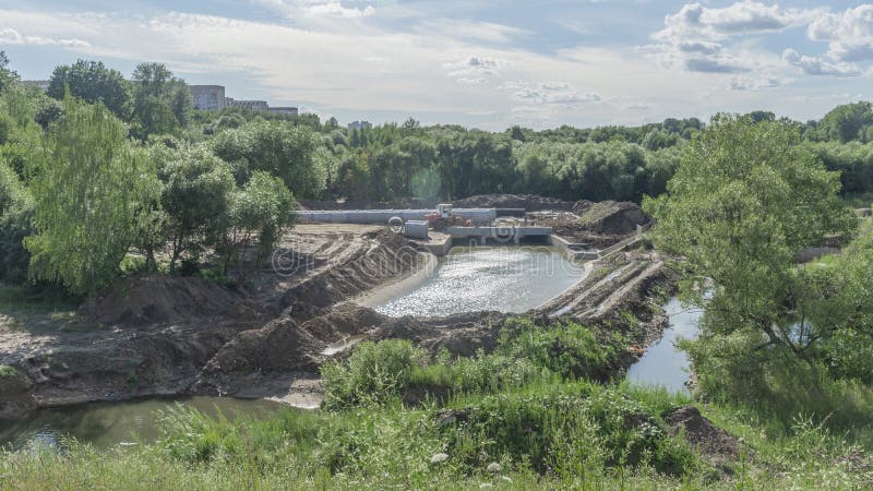 Construction of the River Drains. Construction Drains To Prevent ...