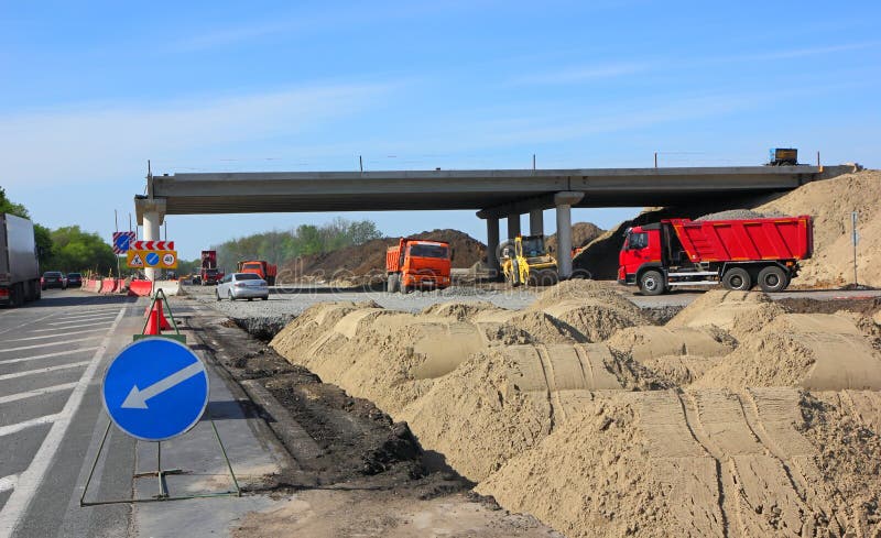 Construction of Road Bridge Stock Image - Image of construction, deck ...