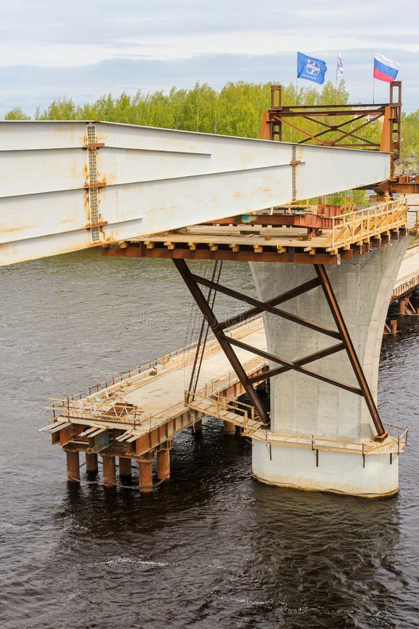 Mounting Platform Under the Span of the Bridge Stock Photo - Image of ...