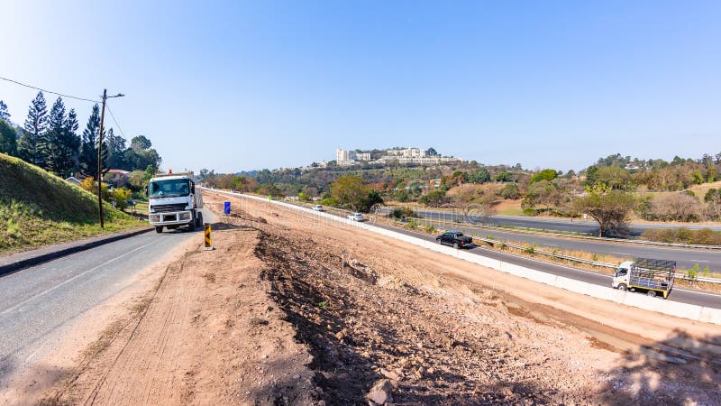 Construction Road Highway Earthwork Expansion Stock Photo - Image of ...
