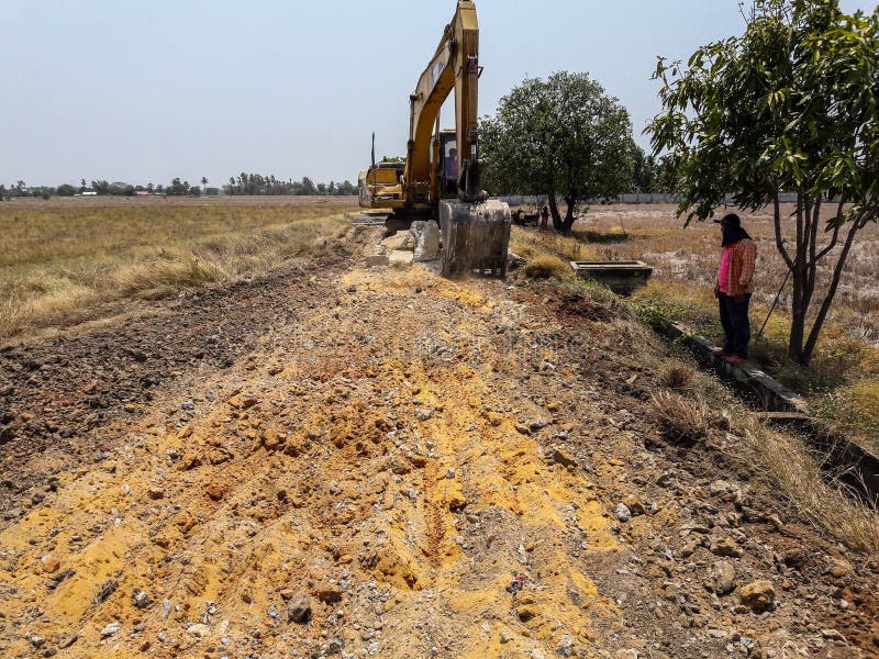 The Construction of the Road. Editorial Stock Image - Image of area ...