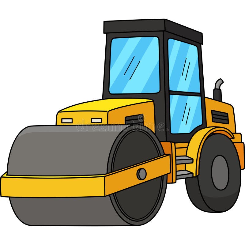Construction Road Roller Cartoon Colored Clipart Stock Vector ...