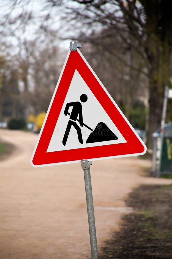 Construction Road Sign stock image. Image of working - 11861095
