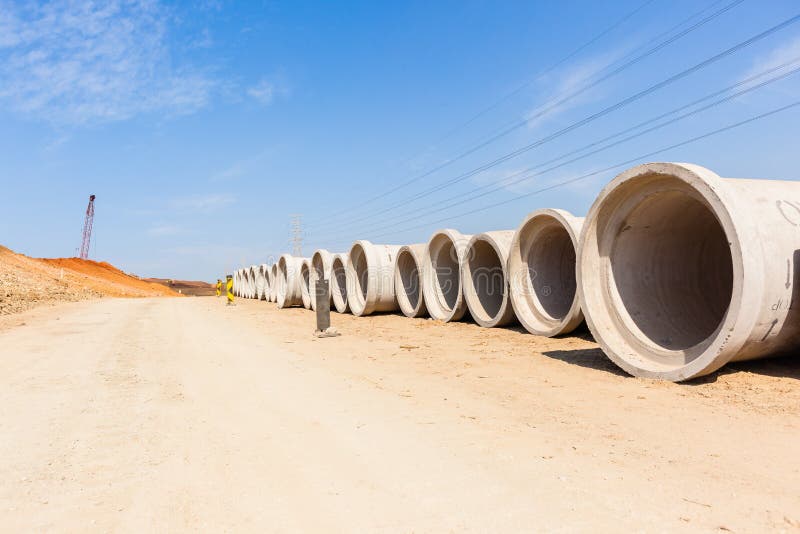Construction Road Storm Drain Pipes Stock Image - Image of construction ...