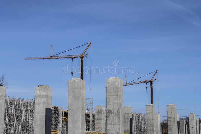 Construction of a Road Viaduct Using Metal Structures Stock Image ...