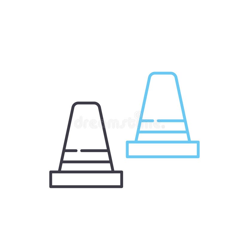 Construction Road Works Line Icon, Outline Symbol, Vector Illustration ...