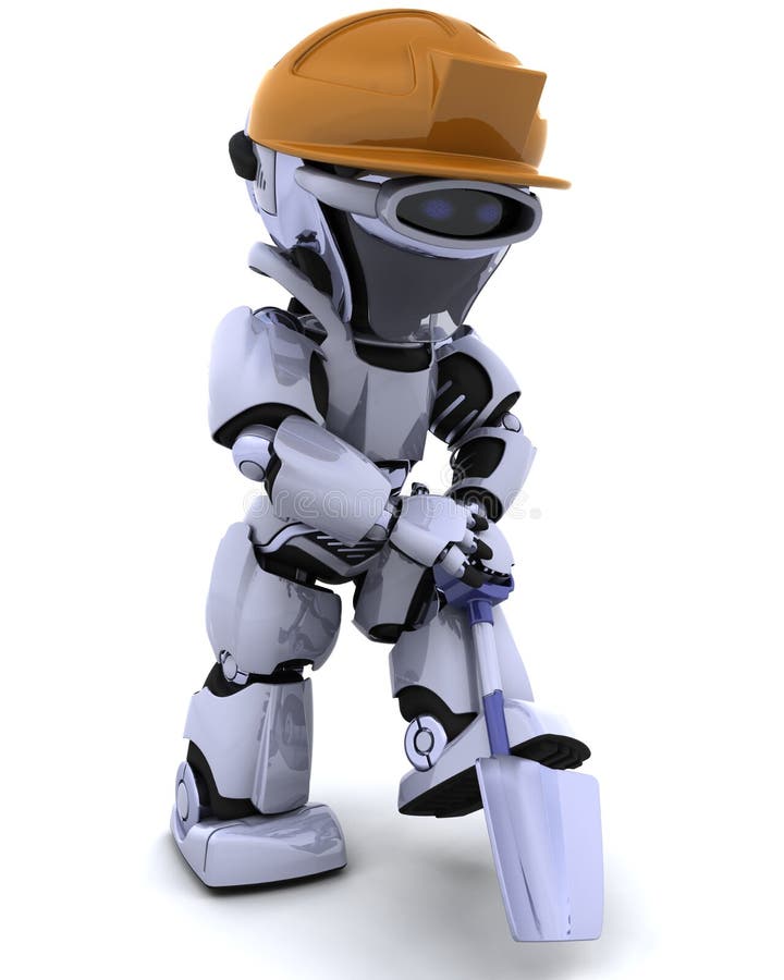 3d Robot Construction Worker Stock Illustration - Illustration of ...