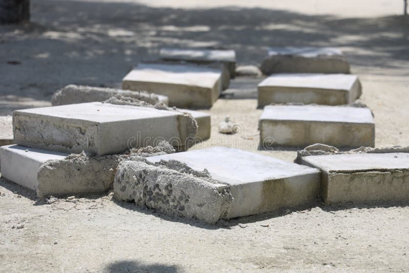 Construction Rock Bricks on the Road Stock Image - Image of home, rock ...