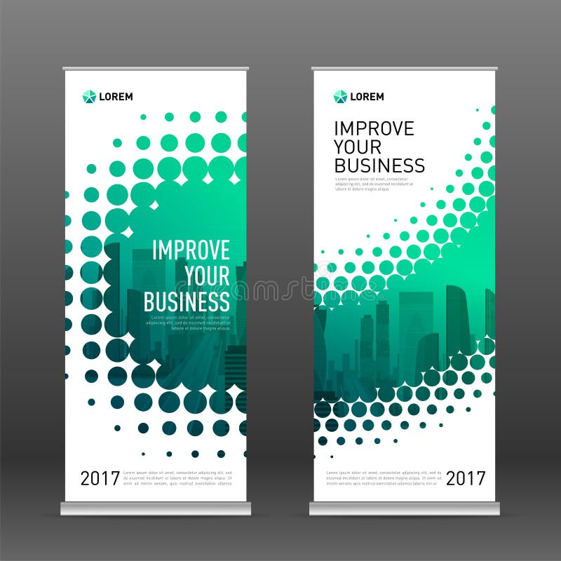 Construction Roll Up Banner Design Templates Set Stock Vector ...