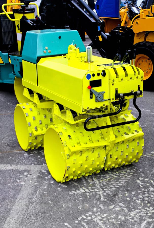 Construction Roller Vehicle Stock Photo - Image of roller, compress ...