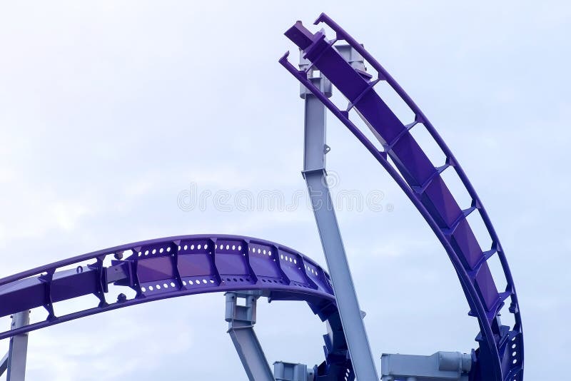 Construction of a Roller Coaster Ride in an Amusement Park. Stock Photo ...