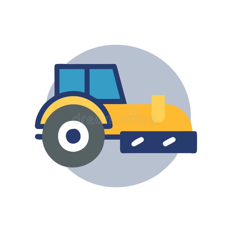 Construction Roller Compactor Symbol for Projects Stock Illustration ...