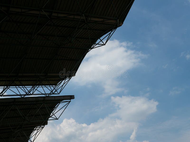 The Construction Roof of the Building is Photographed with a Low Angle ...