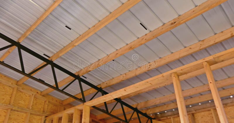 Construction Roof Structure of Steel Frame Timber Joists for Large ...