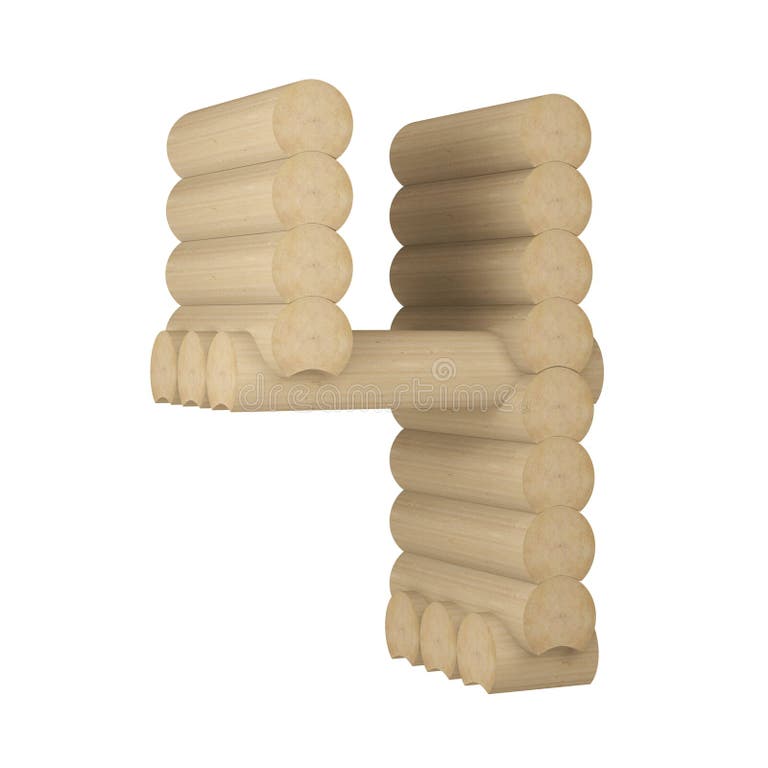 Construction of Rounded Timber in the Figure of Number 4 Stock ...