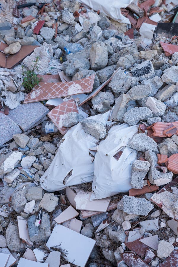 Construction rubble stock photo. Image of full, vertical - 55535138
