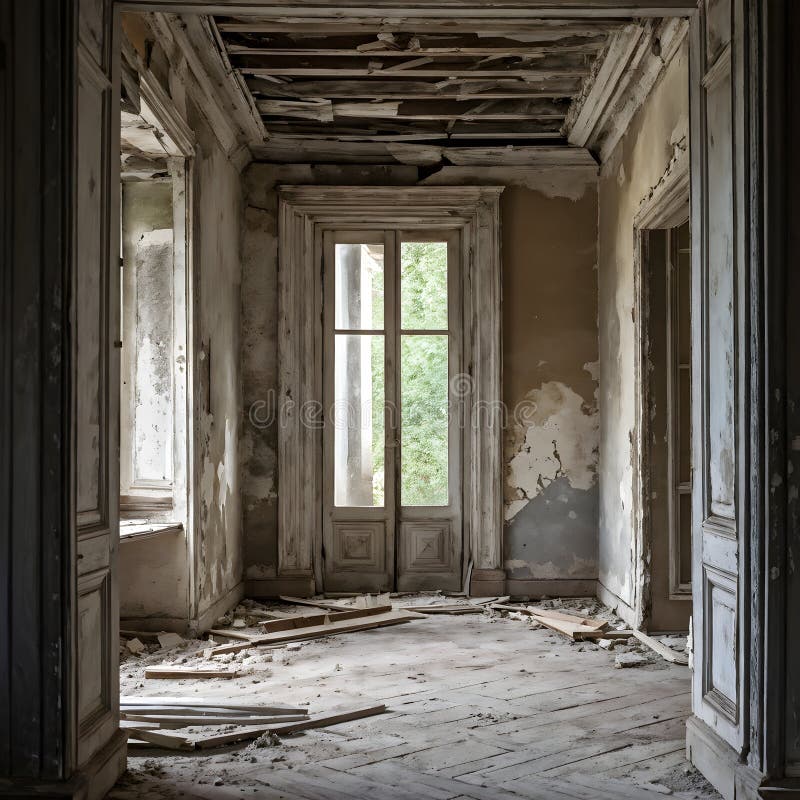 Construction Rubble in a House Under Renovation Stock Illustration ...