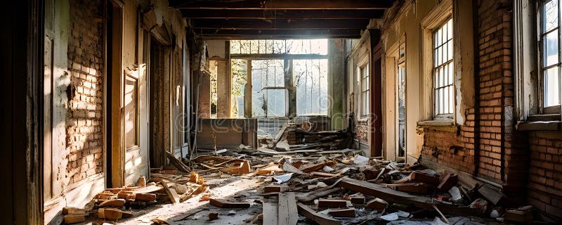 Construction Rubble in a House Under Renovation Stock Illustration ...