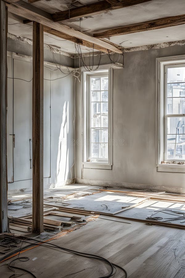 Construction Rubble in a House Under Renovation Stock Illustration ...