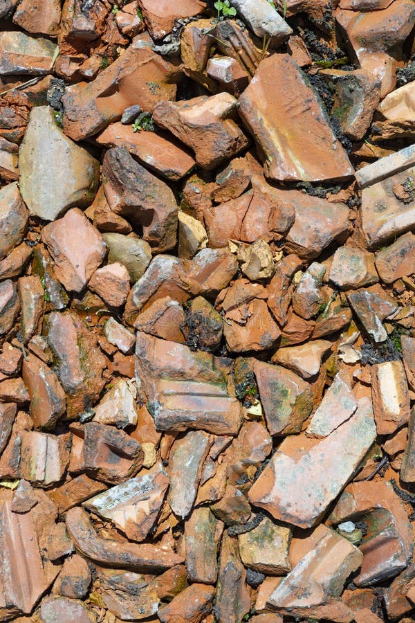 Tip, Rubble of Tiles in House Demolition, Broken of Roof Tiles and ...