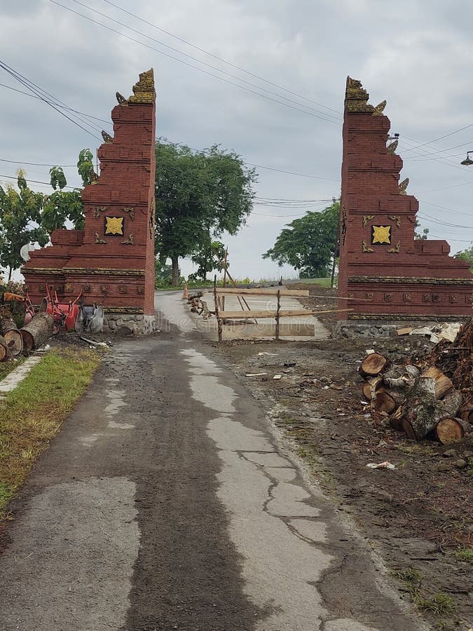 Construction of a Rural Gate Monument in the Interior Stock Photo ...