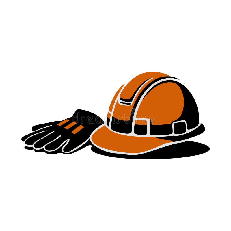 Construction Safety Gear Vector Illustration Hard Hat and Gloves Stock ...