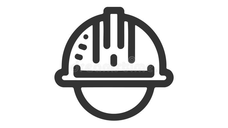 Construction Safety Helmet Line Style Icon Stock Vector - Illustration ...
