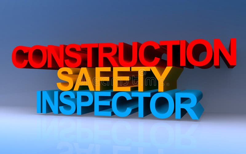 Construction Safety Inspector on Blue Stock Illustration - Illustration ...