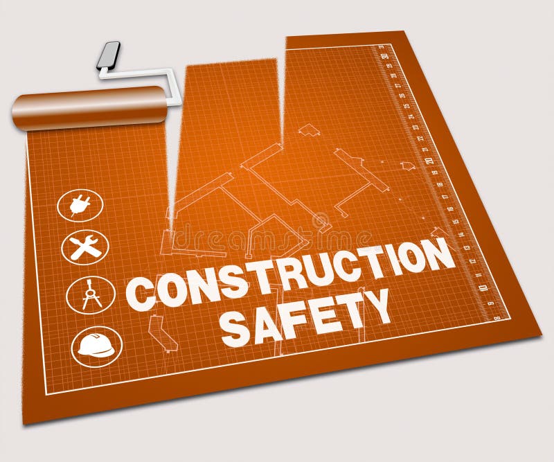 Construction Safety Shows Building Caution 3d Illustration Stock ...