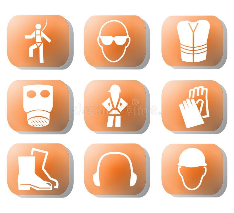 Construction Safety Symbols Stock Vector - Illustration of person, fall ...