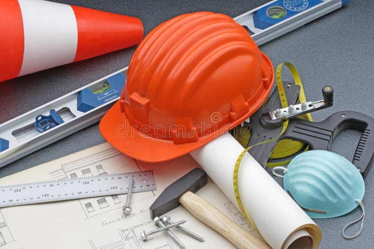 Construction safety tools stock image. Image of orange - 5224927