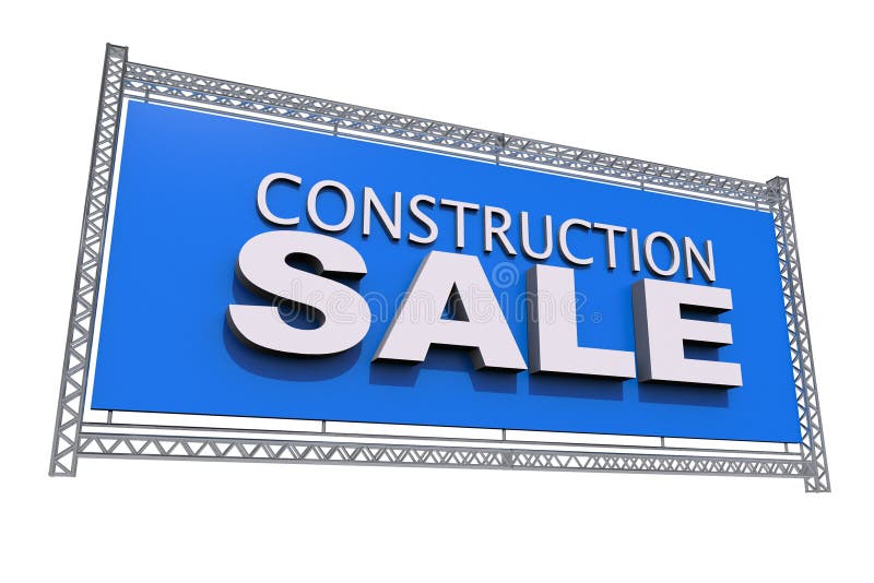 Construction sale sign stock vector. Illustration of template - 59301163