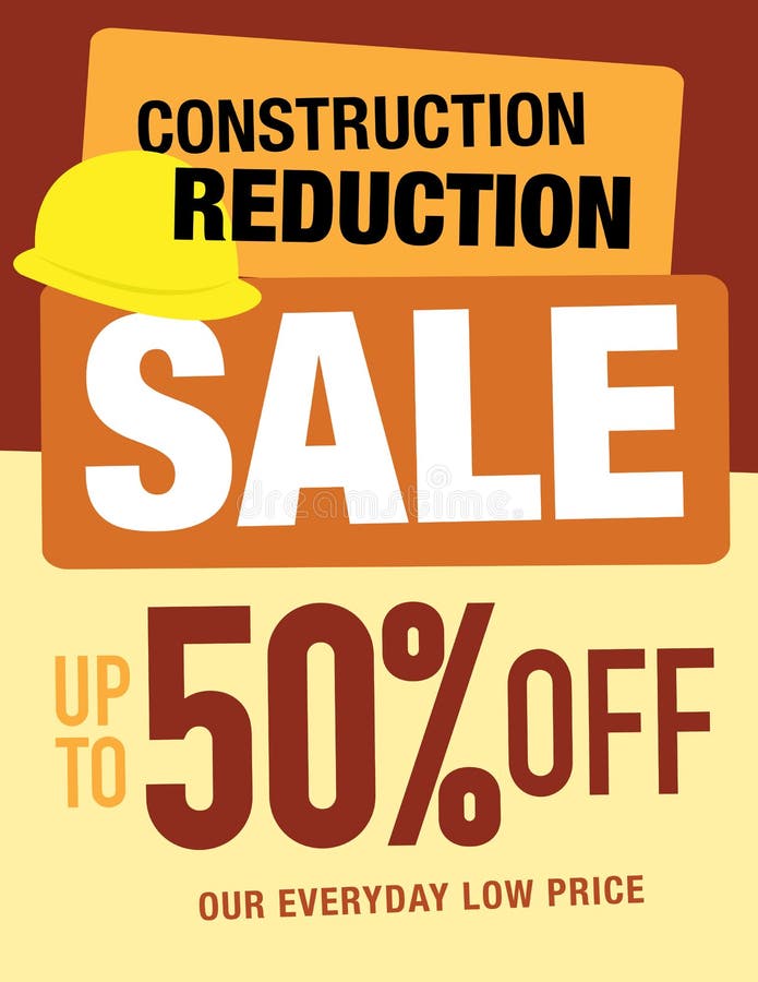 Construction sale sign stock vector. Illustration of template - 59301163