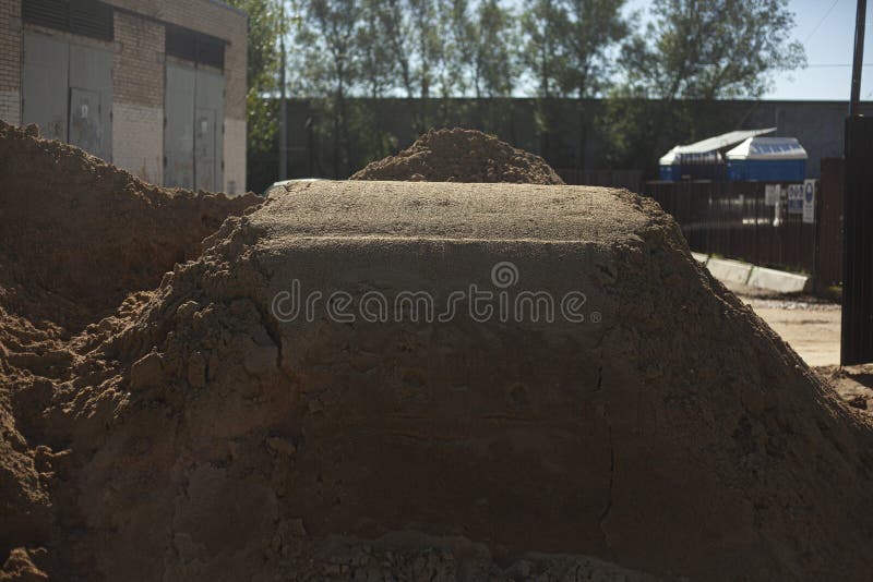 Construction Sand at a Construction Site. Fine Sand for the Foundation ...
