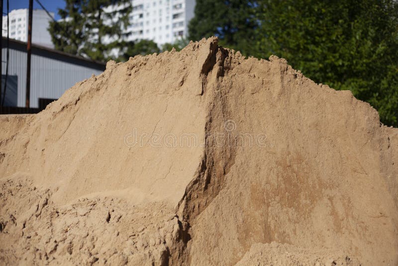 Construction sand. stock photo. Image of factory, dredging - 195166024