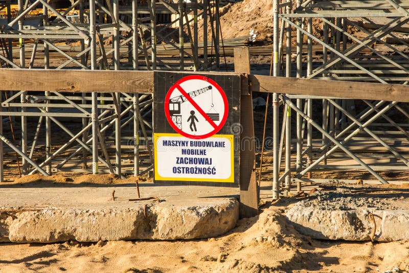 Construction Scaffolding Built Under an Overpass Over the Highw Stock ...