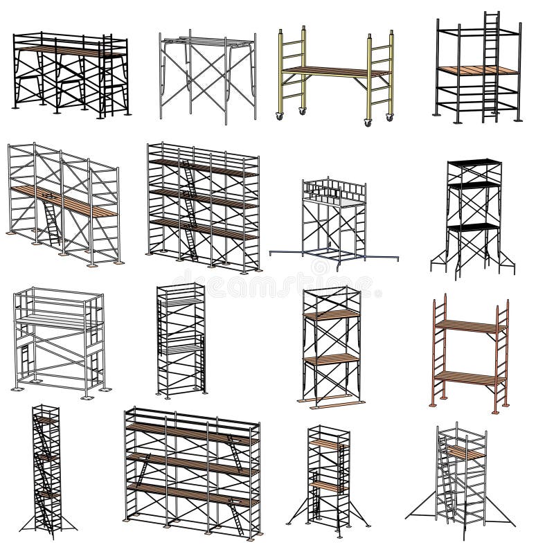 Construction scaffolding stock illustration. Illustration of scaffold ...