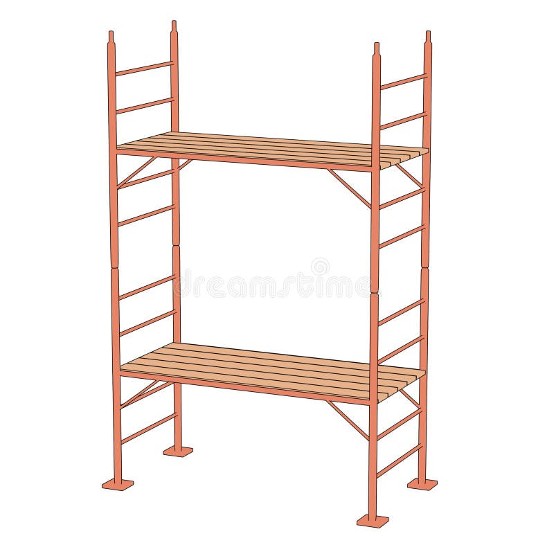 Construction scaffolding stock illustration. Illustration of toon ...