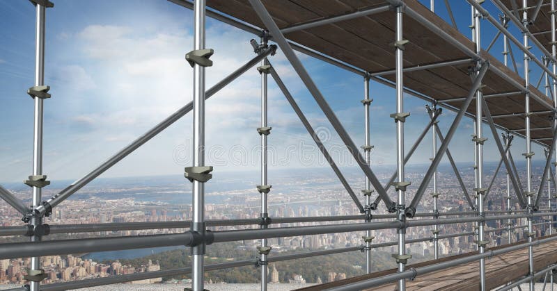 Scaffolding Over the Pedestrian Footpath Stock Image - Image of ...