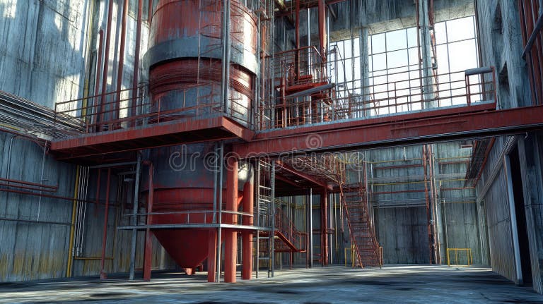 Construction Scaffolding Plant Stock Illustration - Illustration of ...