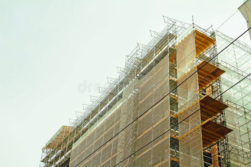 Construction Scaffoldings with Dust Protection Cover and Scaffolding ...